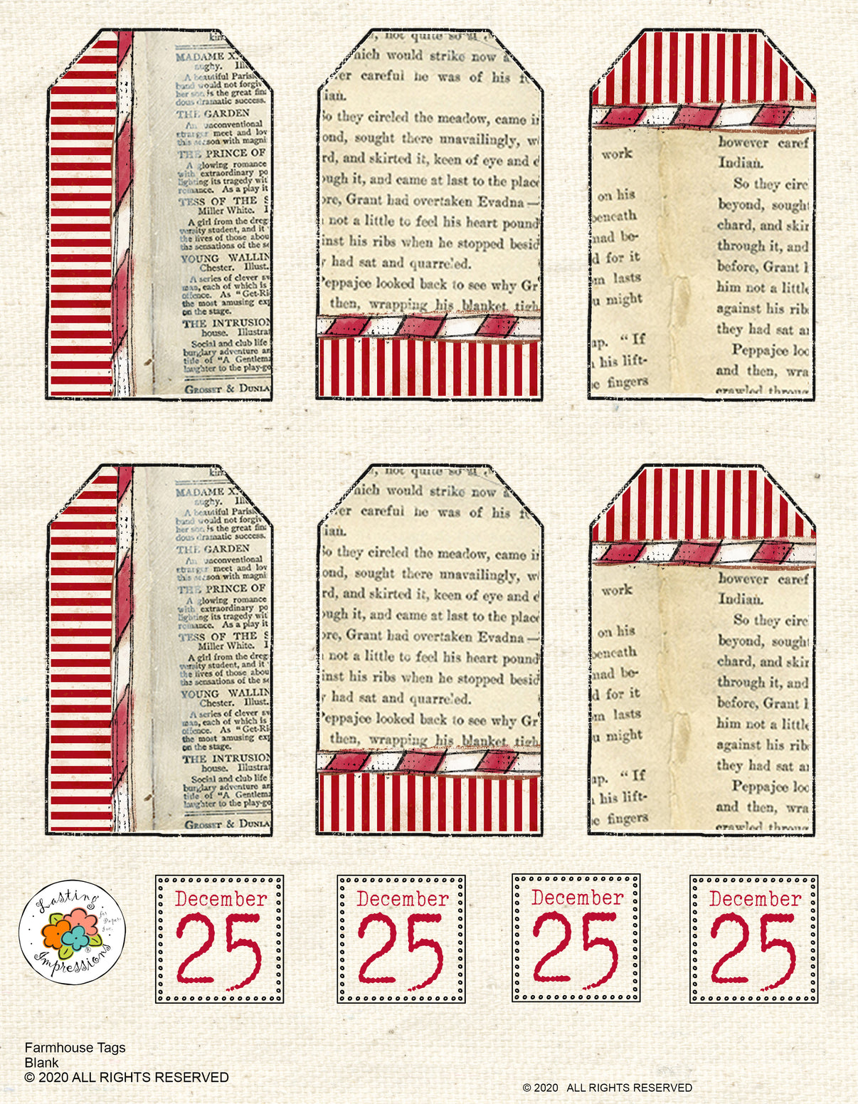 Red & White Striped Tags – Lasting Impressions for Paper