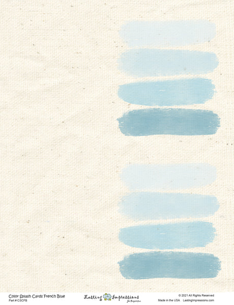 Color Splash Cards - French Blue – Lasting Impressions for Paper