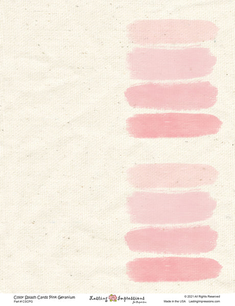 Color Splash Cards - Pink Geranium – Lasting Impressions for Paper